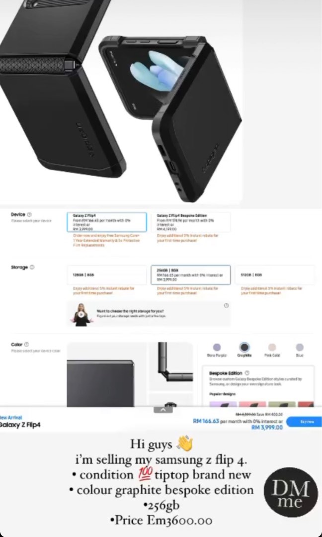 SAMSUNG ZFLIP 4, Mobile Phones & Gadgets, Mobile Phones, Android Phones ...