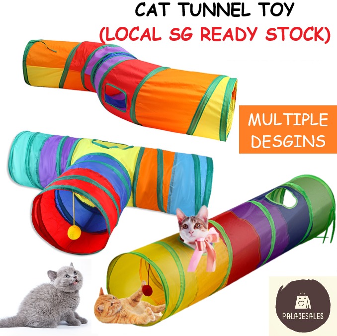 (SG READY STOCK) Foldable Cat Tunnel Cat Interactive Toy, Pet Supplies ...