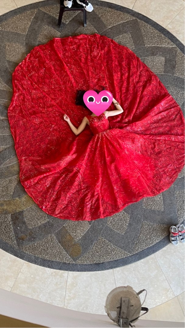 Small to medium size red ball gown with long back, Women's Fashion ...