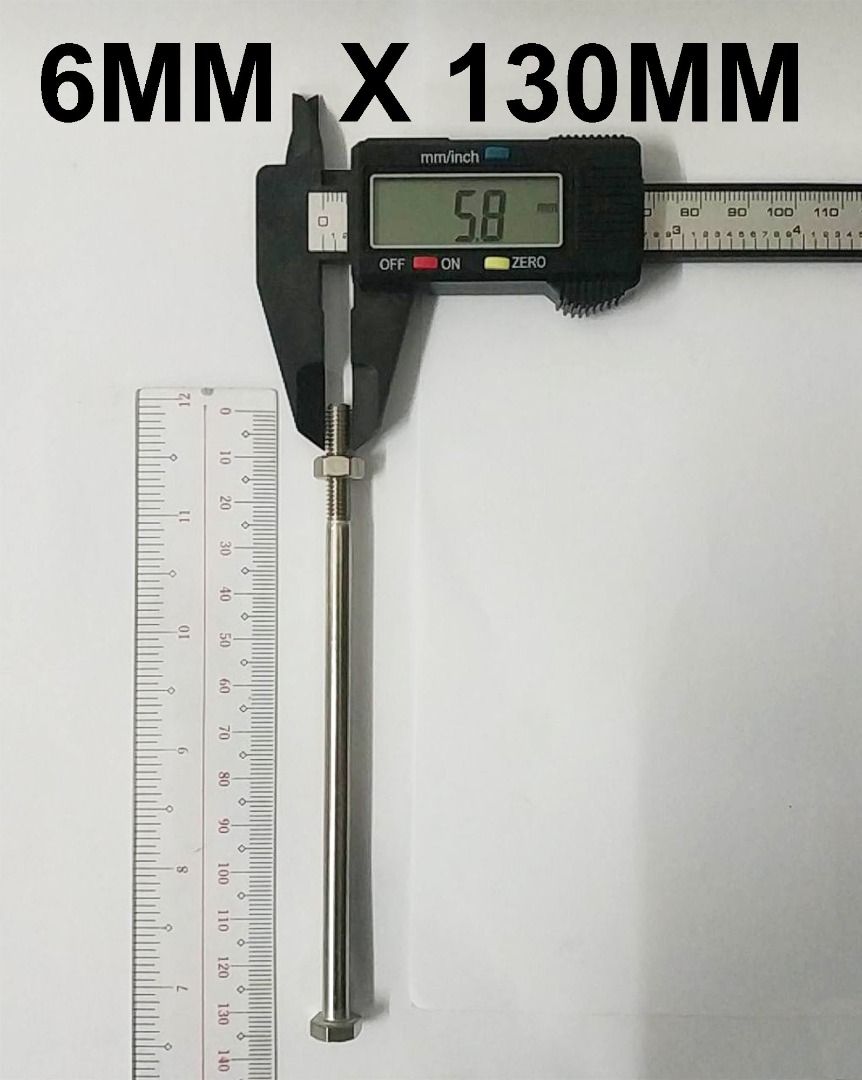SS BOLT 6MM X 130MM WITH 1 PIECE NUT STAINLESS STEEL, Furniture & Home Living, Home Improvement ...