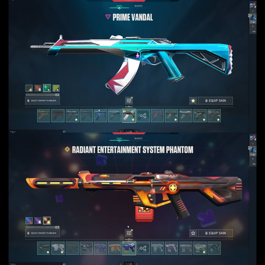 STACKED SKINS VALORANT ACCOUNT SINCE RELEASE OF GAME. 6 BUNDLES 318 ...