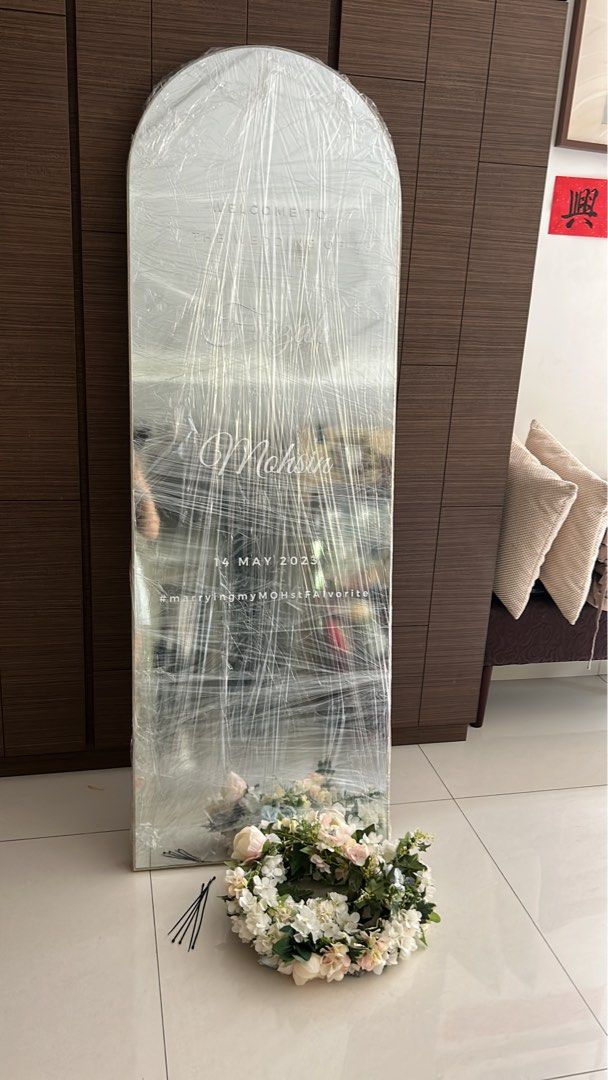 Standing mirror wedding signage, Hobbies & Toys, Stationery & Craft ...