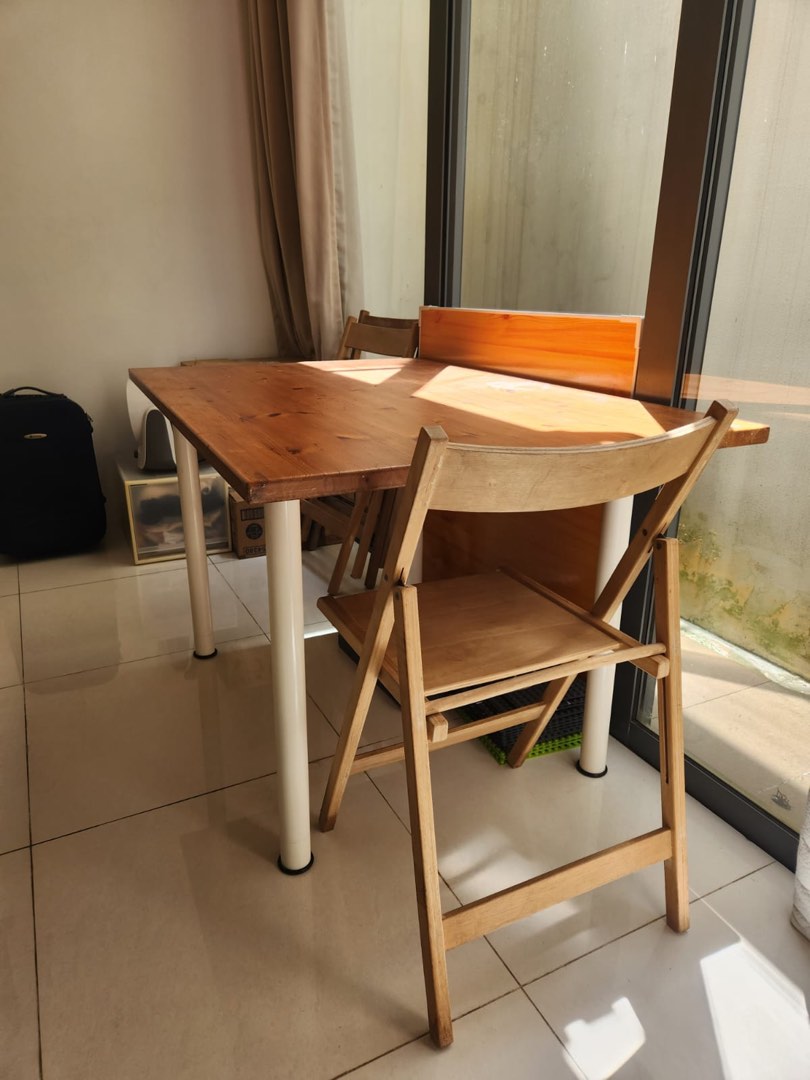 Dinning/Study table with 4 free chairs, Furniture & Home Living, Furniture, Tables & Sets on ...
