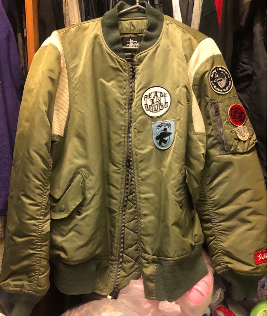 絕版 STUSSY聯名ALPHA MA1 x x FRAGMENT 經典布章飛行外套 , 他的時尚, 外套、夾克、大衣在旋轉拍賣