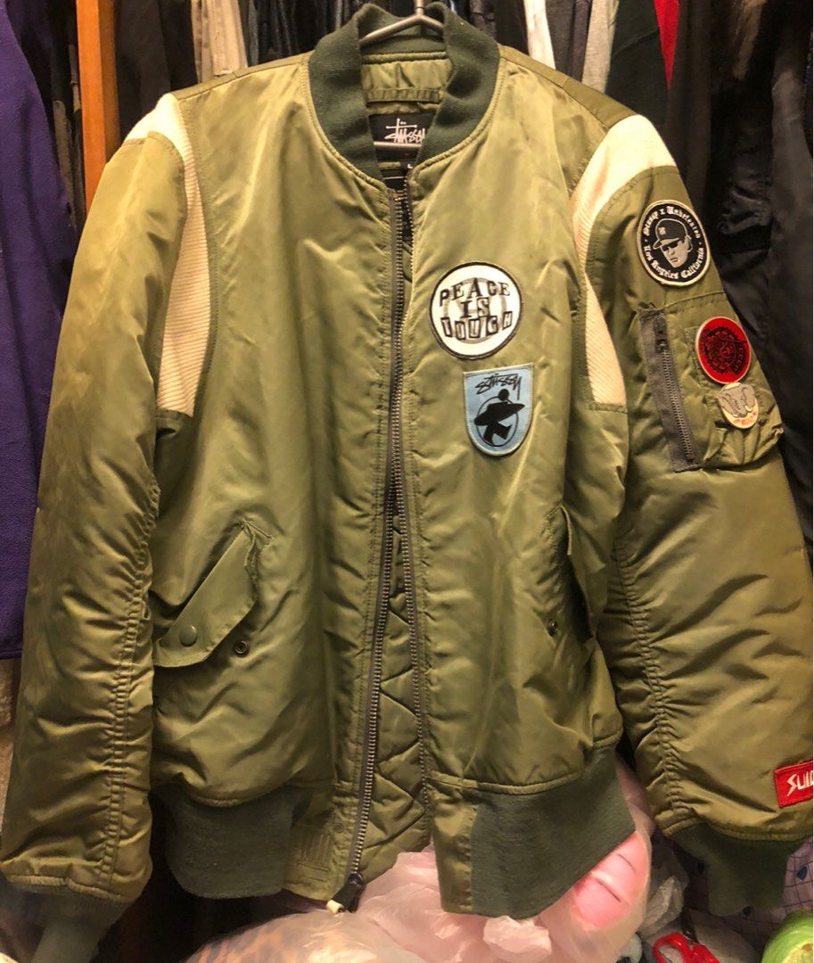 絕版 STUSSY聯名ALPHA MA1 x x FRAGMENT 經典布章飛行外套 , 他的時尚, 外套、夾克、大衣在旋轉拍賣