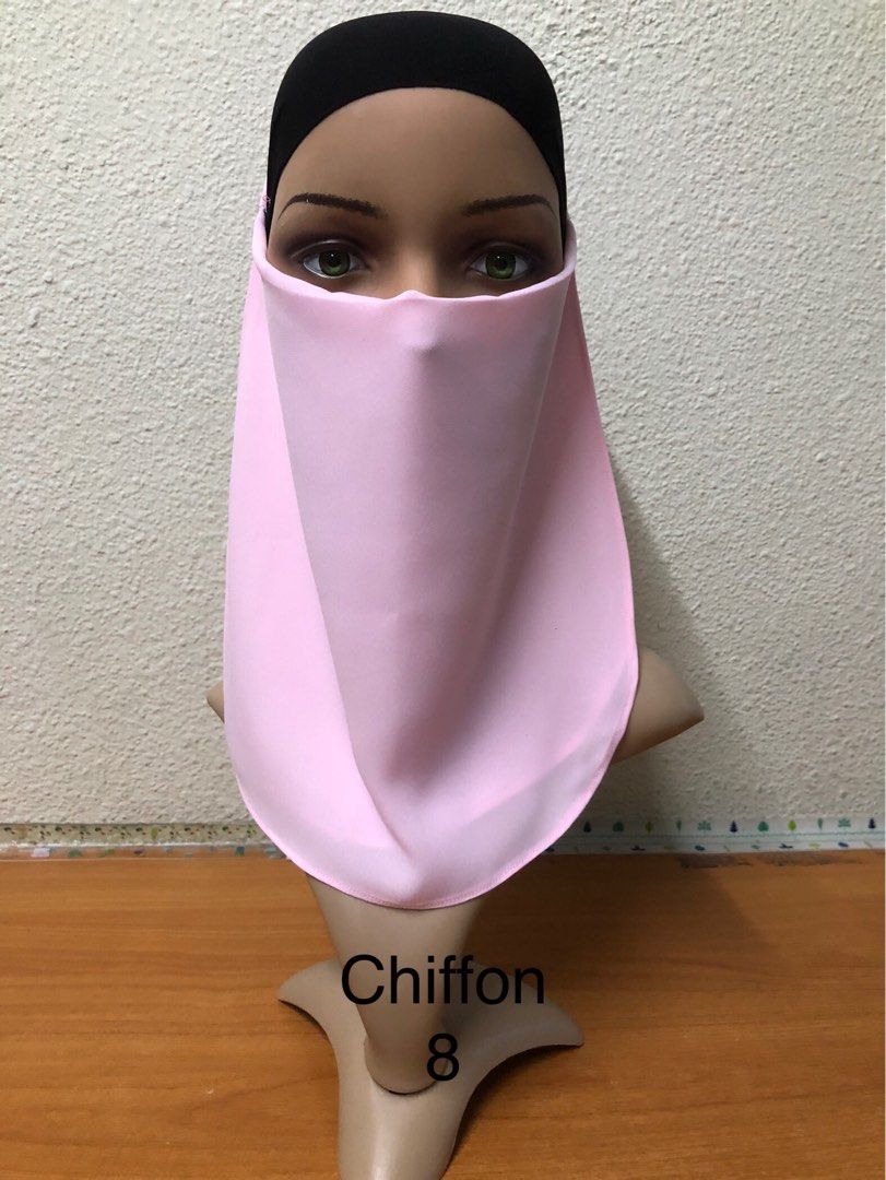 Tailor-made satin/chiffon mini niqab, Health & Nutrition, Face Masks ...