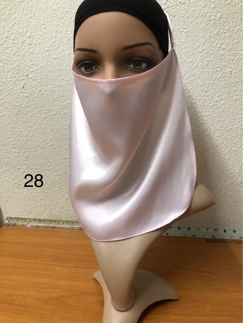 Tailor-made satin/chiffon mini niqab, Health & Nutrition, Face Masks ...