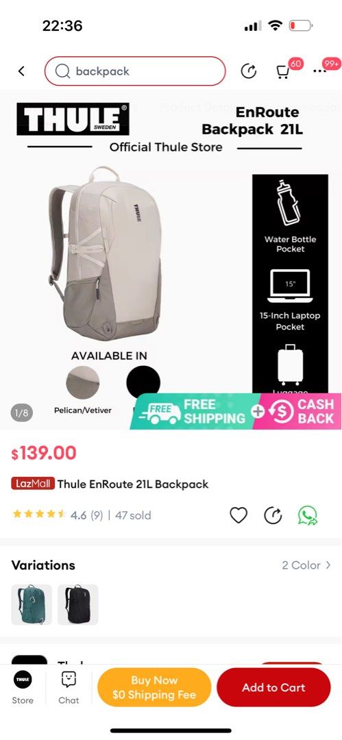 Thule EnRoute 21l Laptop Backpack Black Colour (Brand New), Men's Fashion, Bags, Backpacks on ...