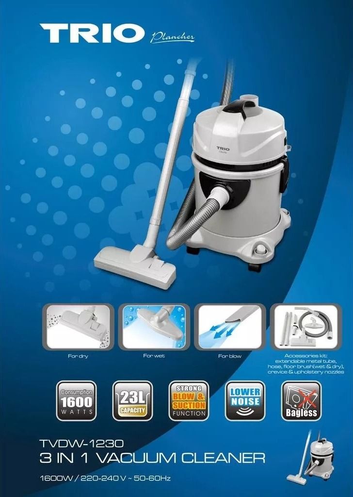Trio 3-In-1 Blow Dry & Wet Vacuum Cleaner - TVDW-1230, TV & Home ...