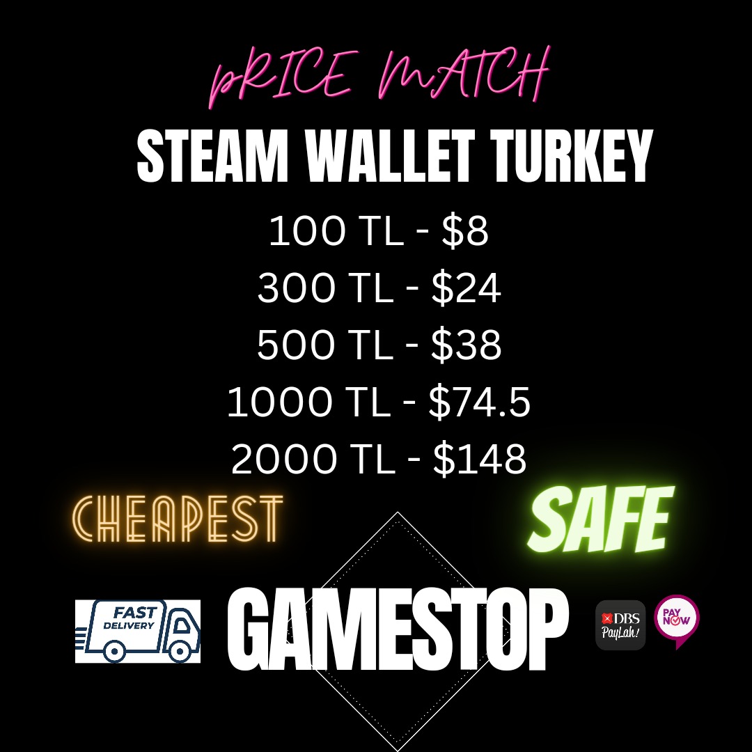 Turkey Steam Wallet Top Up [Steam Games], Video Gaming, Video Games ...