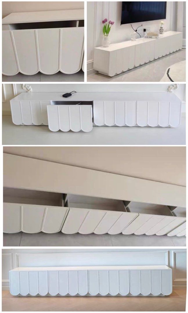 TV Console Drawers Storage Sideboard Display Cabinet Storage Bench ...