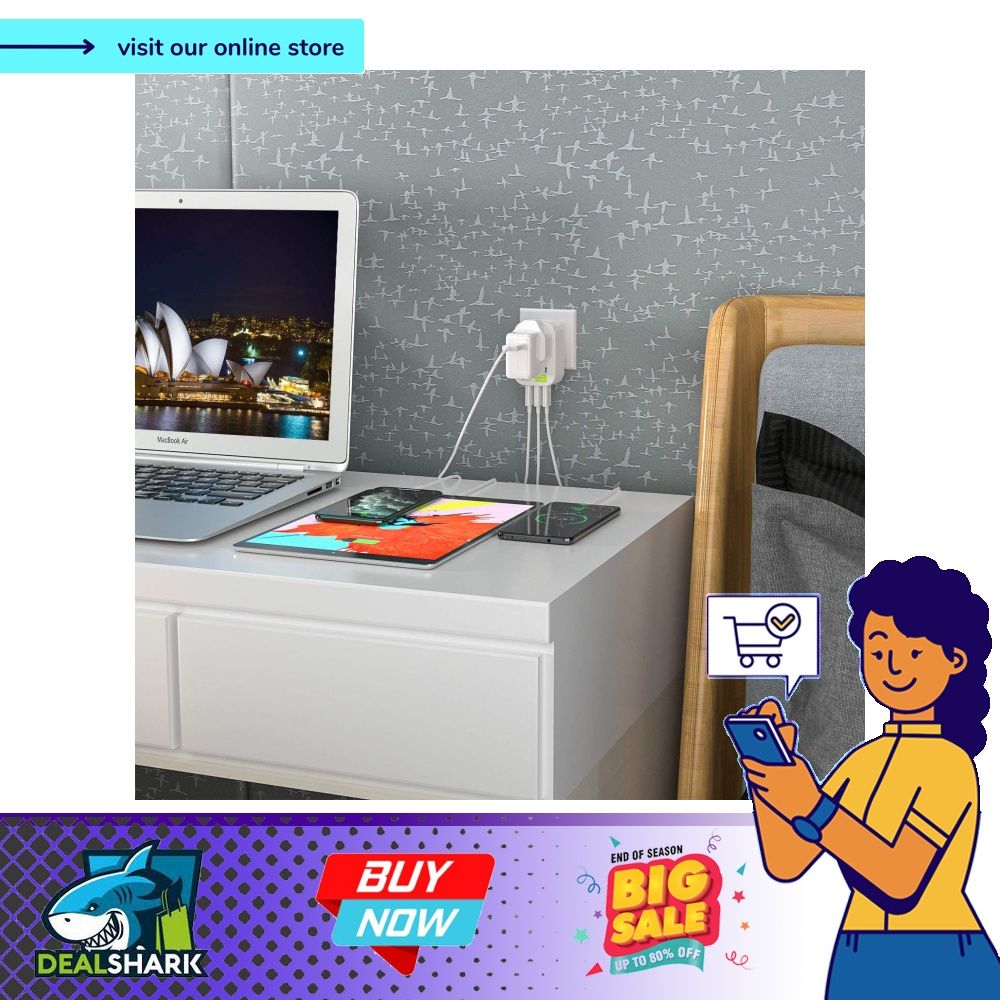 UK to Australia China Plug Adapter with 3 USB Ports, LENCENT Grounded ...