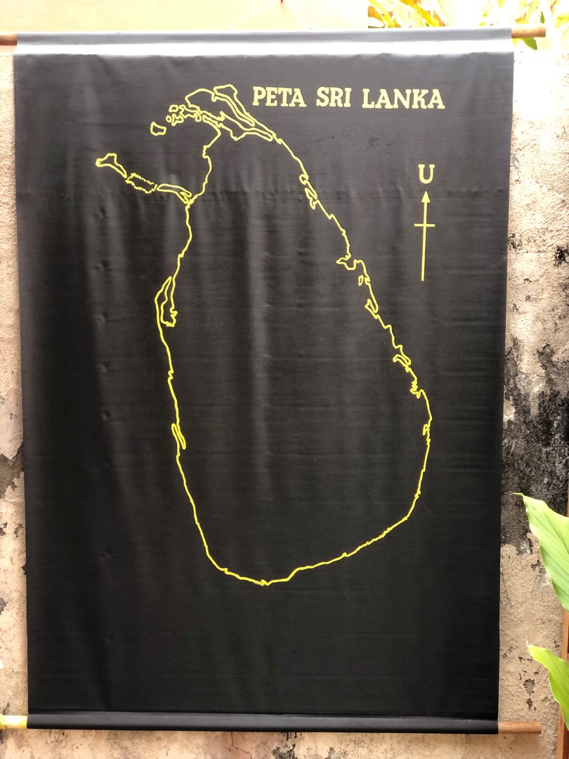 Vintage map peta lama sri lanka made in malaysia, Hobbies & Toys ...