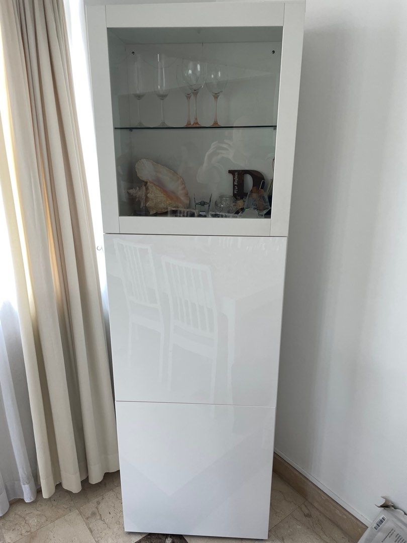 White Display Cabinet, Furniture & Home Living, Furniture, Shelves ...