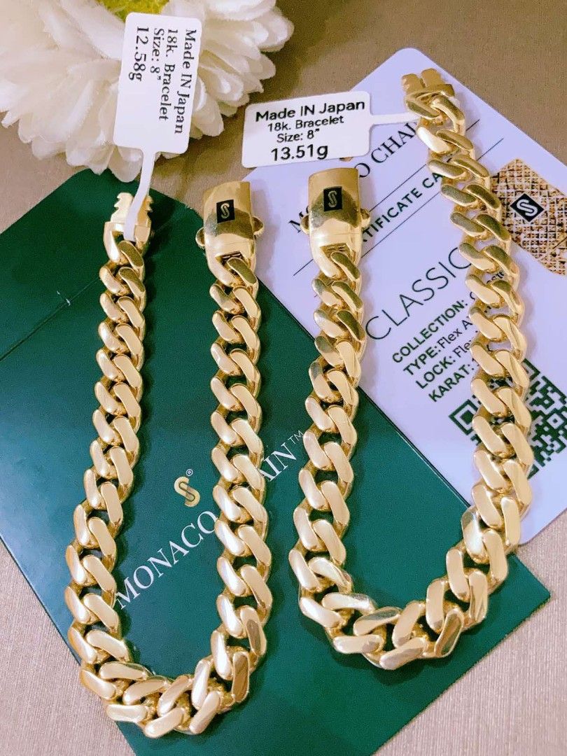 18k Monaco Japan gold bracelet on Carousell