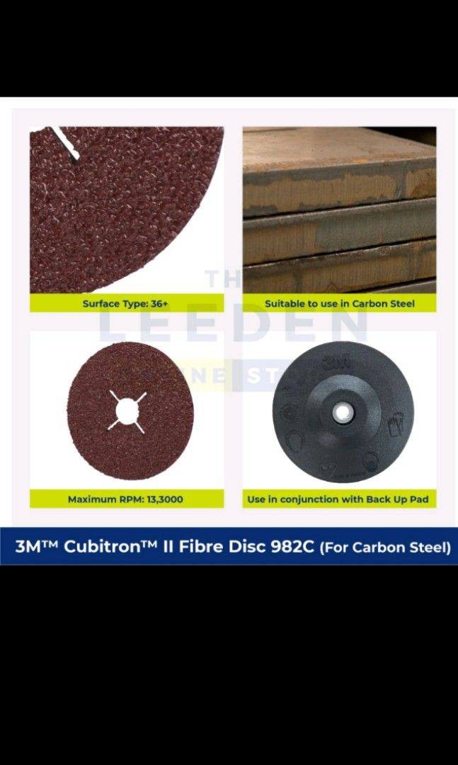 3M 982C 4 Inch Disc 36+ Cubitron II Fibre Disc (4"X5/8"), Everything Else, Others on Carousell