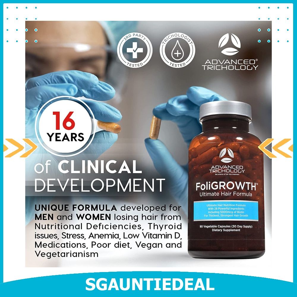 Advanced Trichology FoliGROWTH Ultimate Nutraceutical-Get Thicker Hair ...