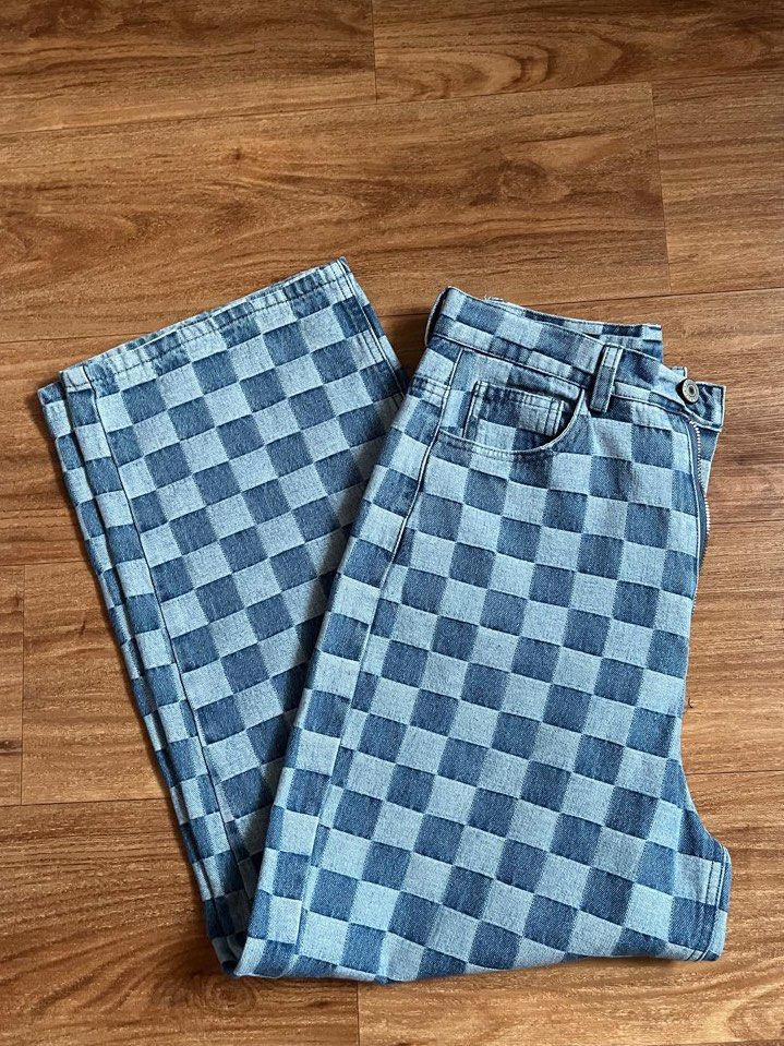 AforArcarde Kegan checkered jeans, Women's Fashion, Bottoms, Jeans ...