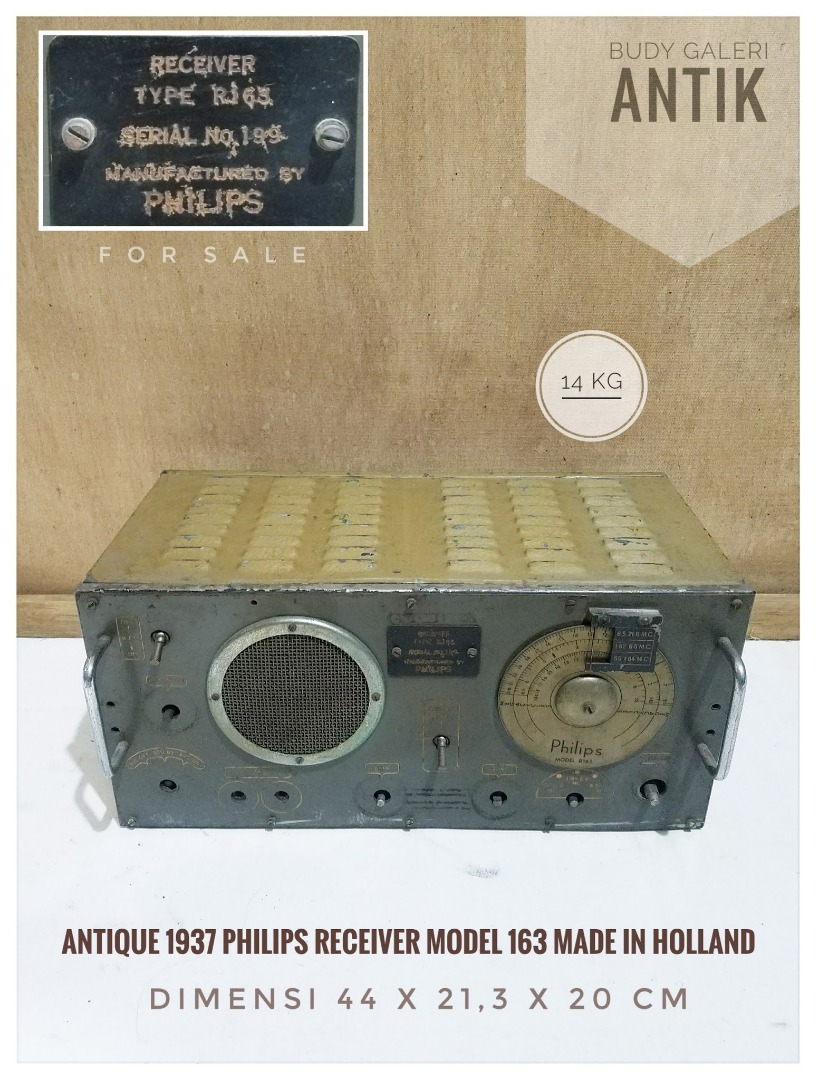 Antique 1937 Philips Receiver Model 163 Made In Holland, Elektronik ...