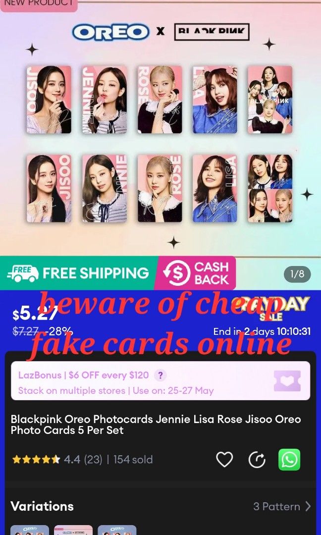Authentic New Opened Blackpink X Oreo Card Photocards Picture ...