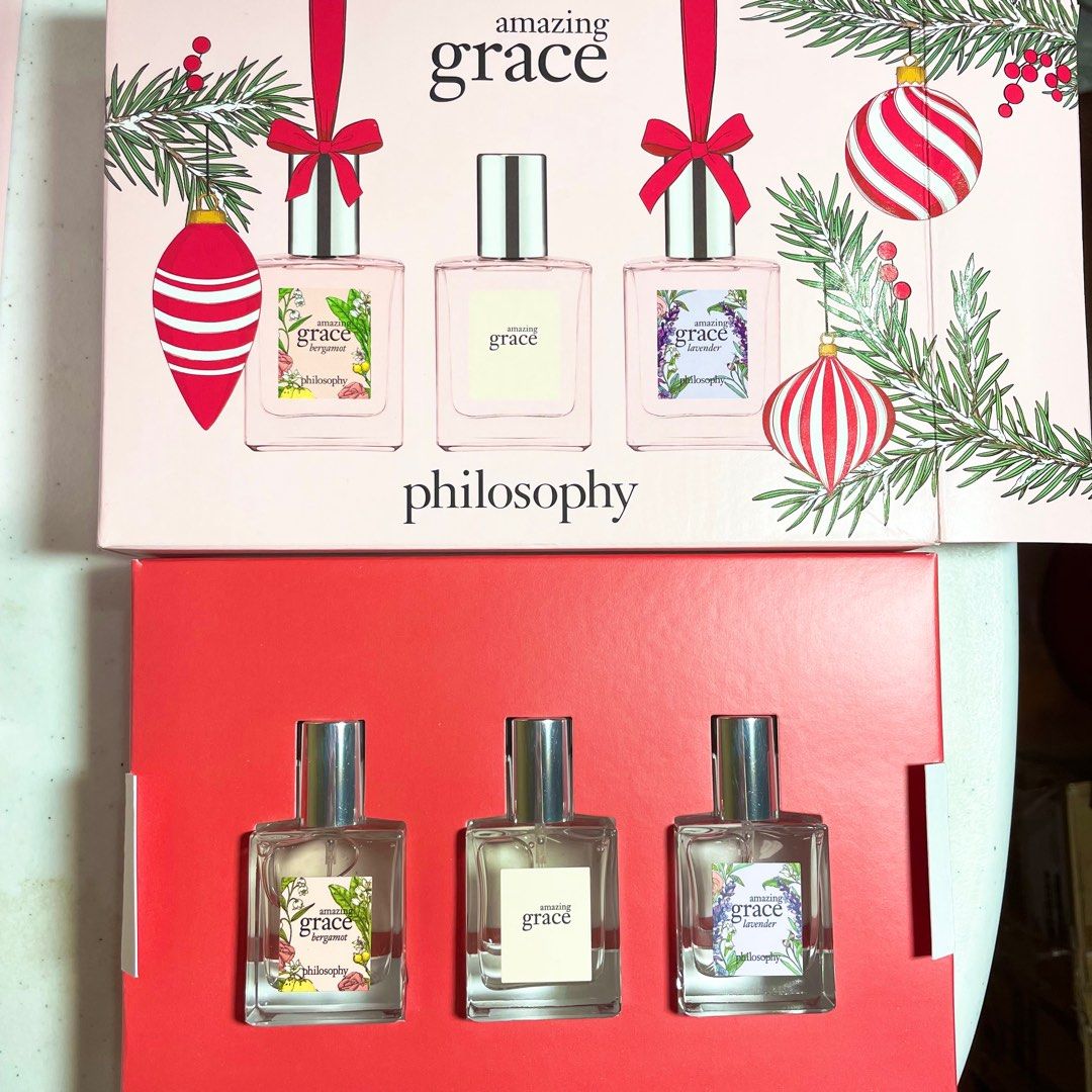 AUTHENTIC Philosophy amazing grace trio set bergamot lavender eau de ...