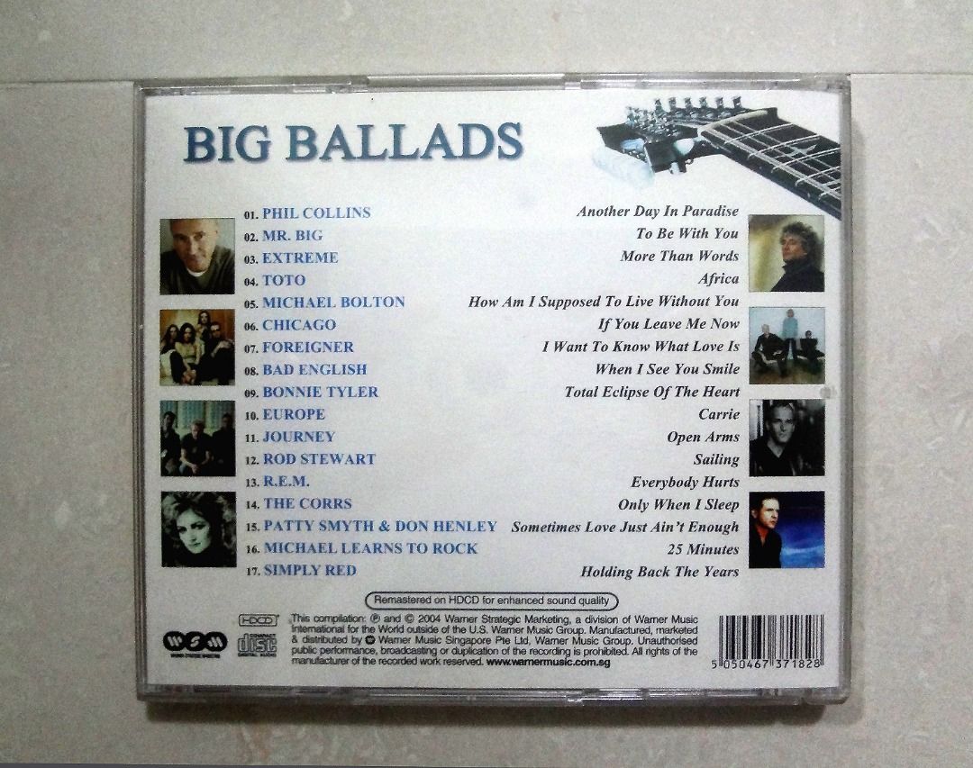 BIG BALLADS CD 17 Of The Biggest Ballads From The Biggest Stars ...