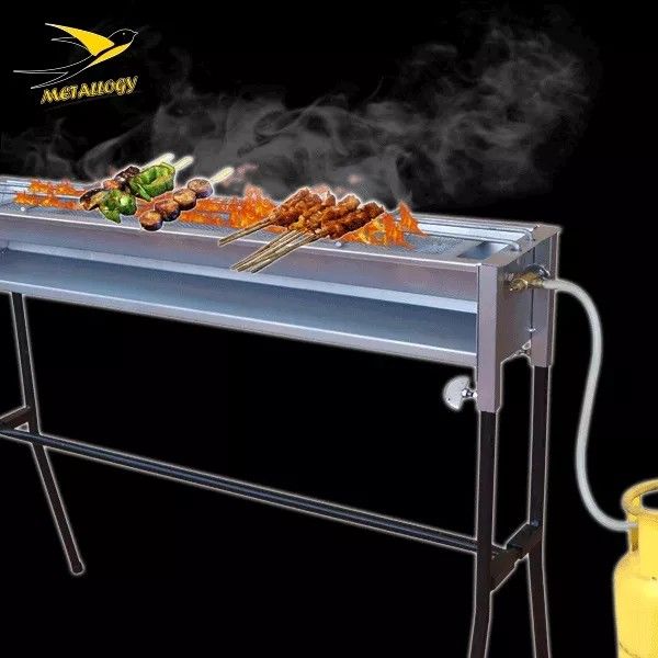 Big Size Satay BBQ Grill Gas With Stand Outdoor Barbeque Picnic Camping ...