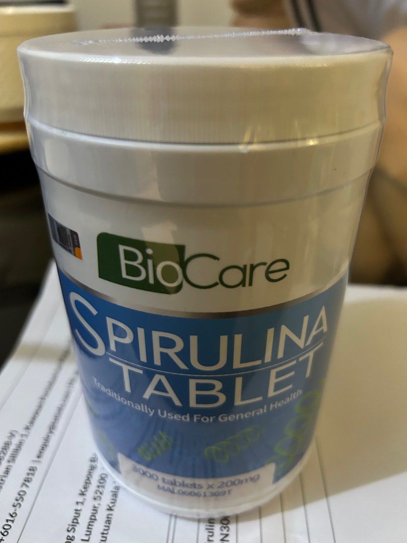 Biocare Spirulina 3000 tablets x 200mg, Health & Nutrition, Health ...