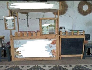 BOOTH / STAND / GEROBAK KAYU JATI (1 Set), Kitchen & Appliances di ...