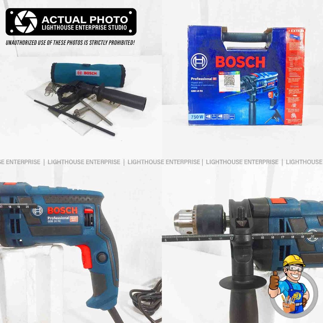 BOSCH 750W Impact Drill in Hard Carrying Case with Wrap Handtool Kit ...