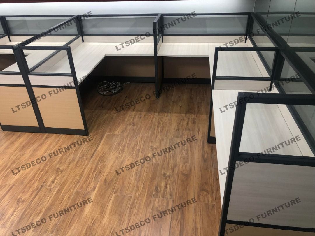 BRAND NEW CALL CENTER TABLE WITH GLASS OFFICE PARTITIONS, Furniture ...