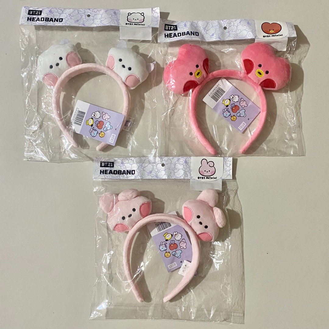 BT21 Minini Doll Headband - RJ/Tata/Cooky, Hobbies & Toys, Memorabilia ...