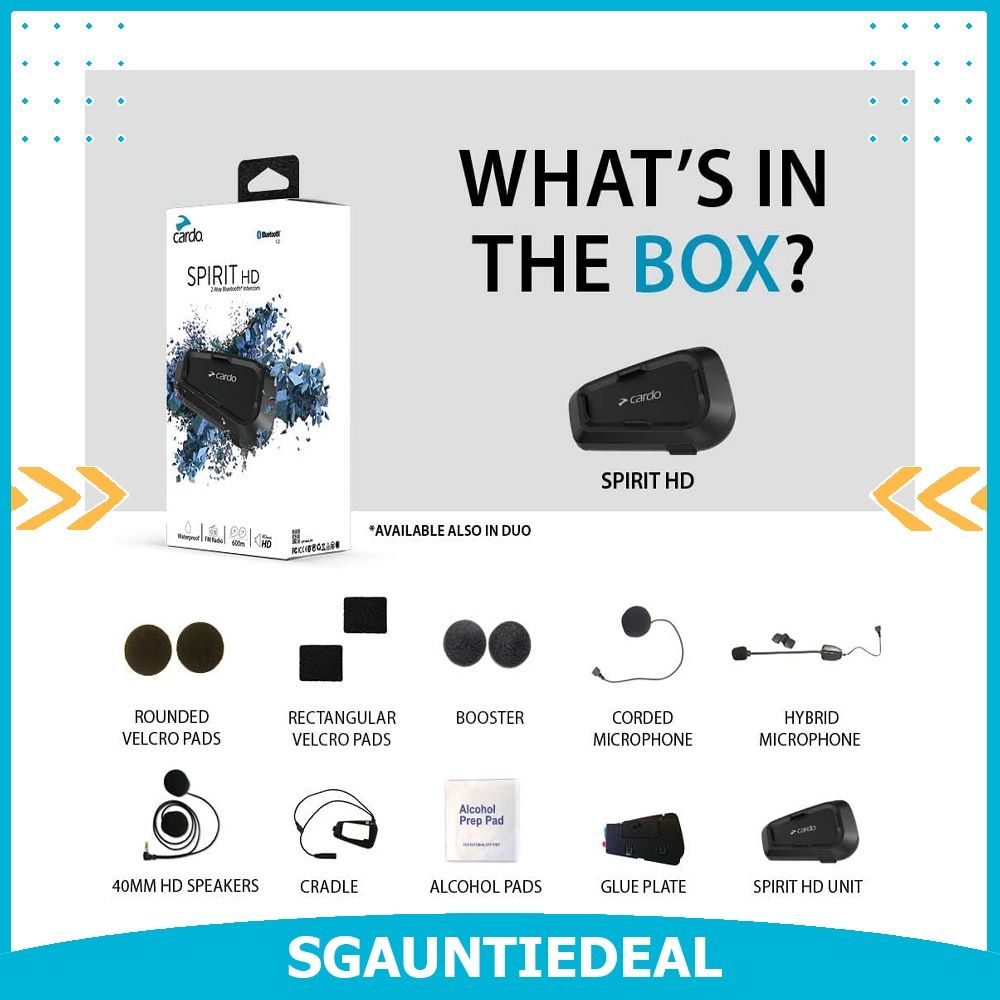 Cardo Spirit HD Motorcycle Bluetooth Communication Headset - Black ...