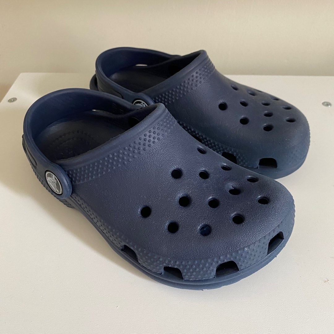 Crocs Toddlers Classic Clogs in Navy C10, Babies & Kids, Babies & Kids ...