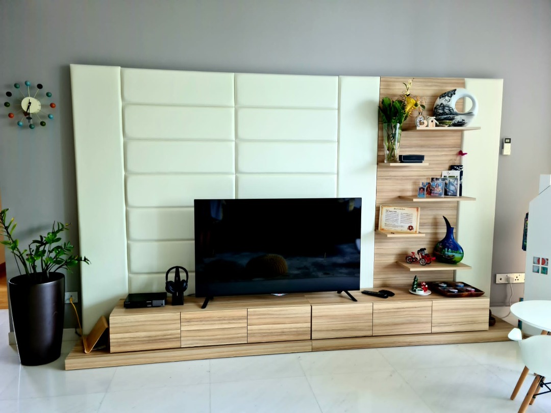 Customized TV wall unit, Furniture & Home Living, Furniture, TV ...