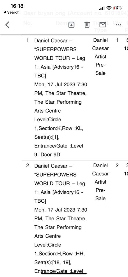 Daniel Caesar Superpowers World Tour, Everything Else on Carousell