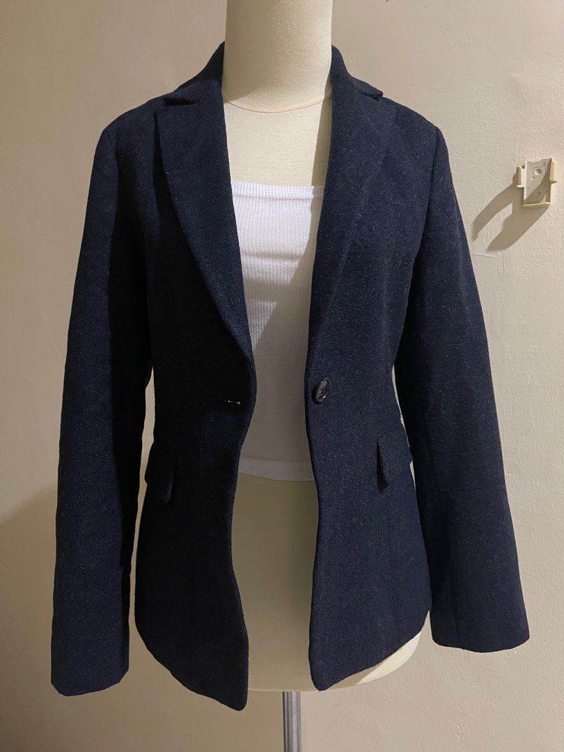 David line blazer wool warna blue black navy gelap, Fesyen Wanita ...