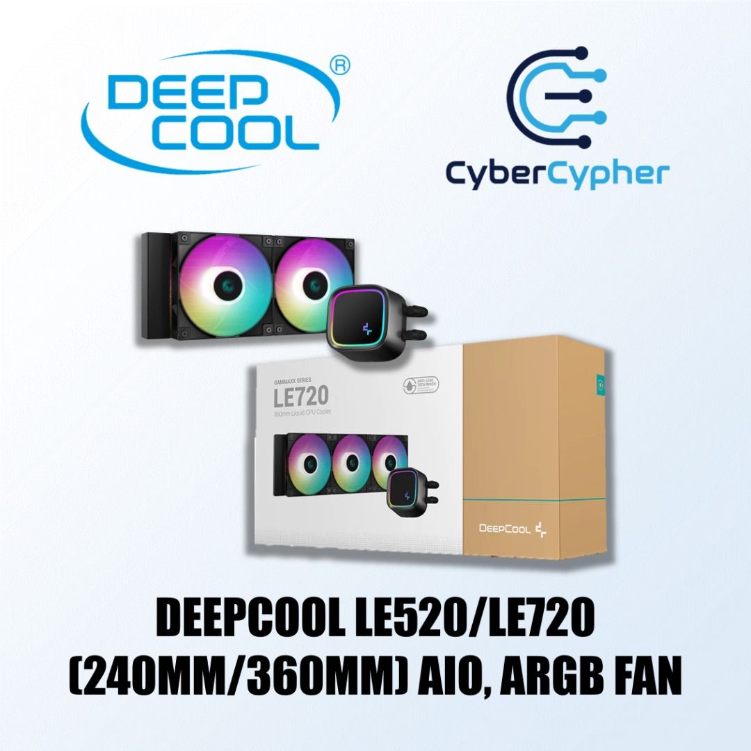 Deepcool LE520/LE720 (240mm/360mm) AIO, ARGB Fan, Computers & Tech ...