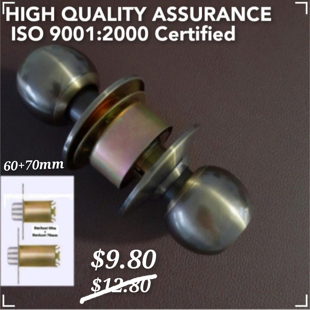 Door Cylindrical Lock Round Knob Room Lock, Furniture & Home Living ...