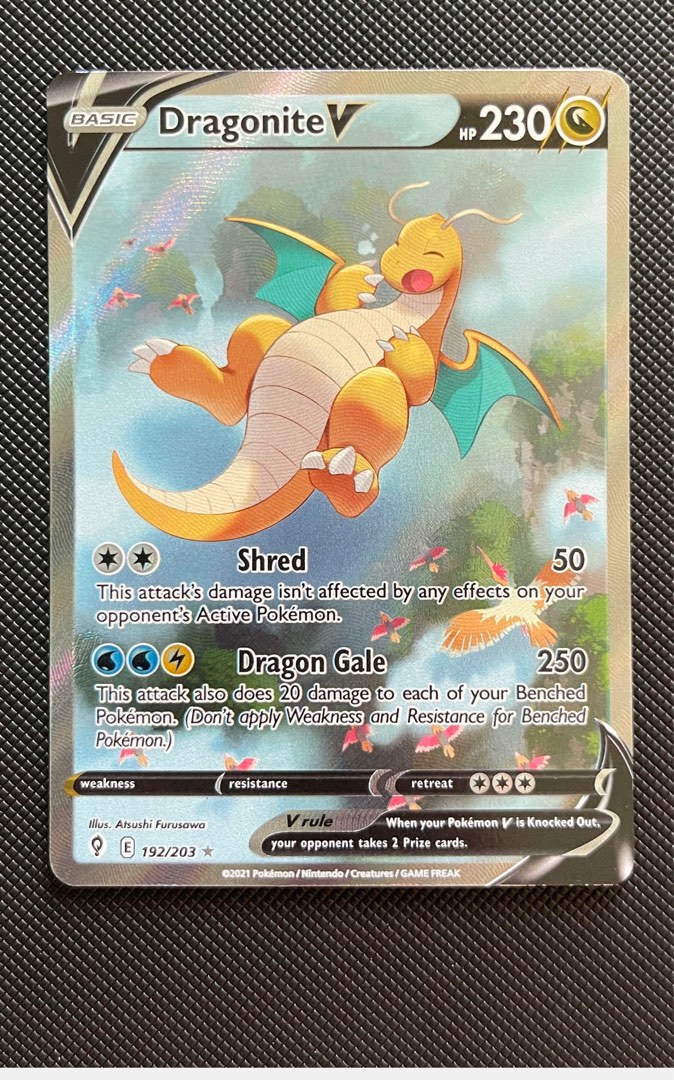 Dragonite V AA Evolving Skies, Hobbies & Toys, Toys & Games on Carousell