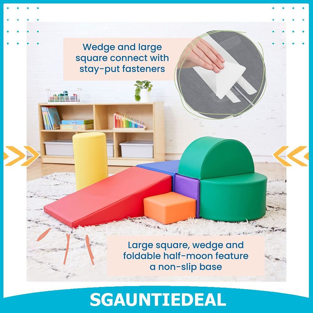 ECR4Kids SoftZone Crawl and Climb Playtime, Soft Foam Activity Playset ...