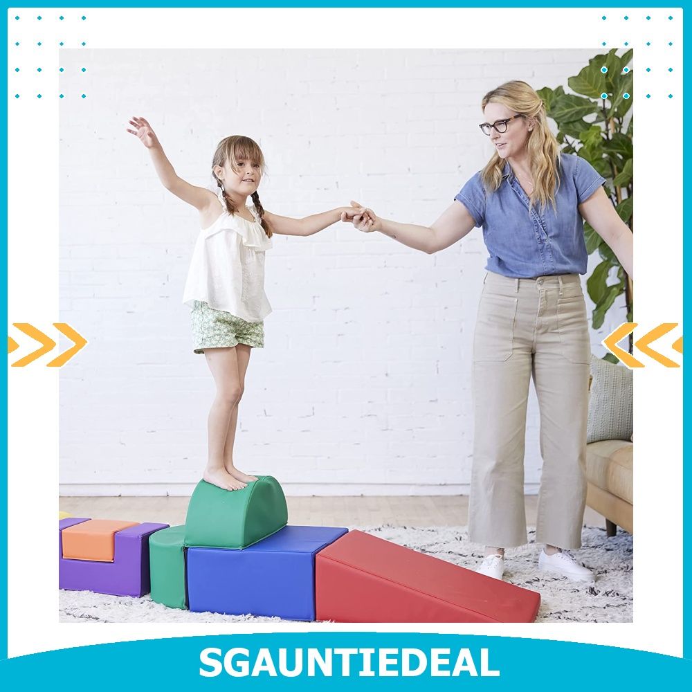 ECR4Kids SoftZone Crawl and Climb Playtime, Soft Foam Activity Playset ...