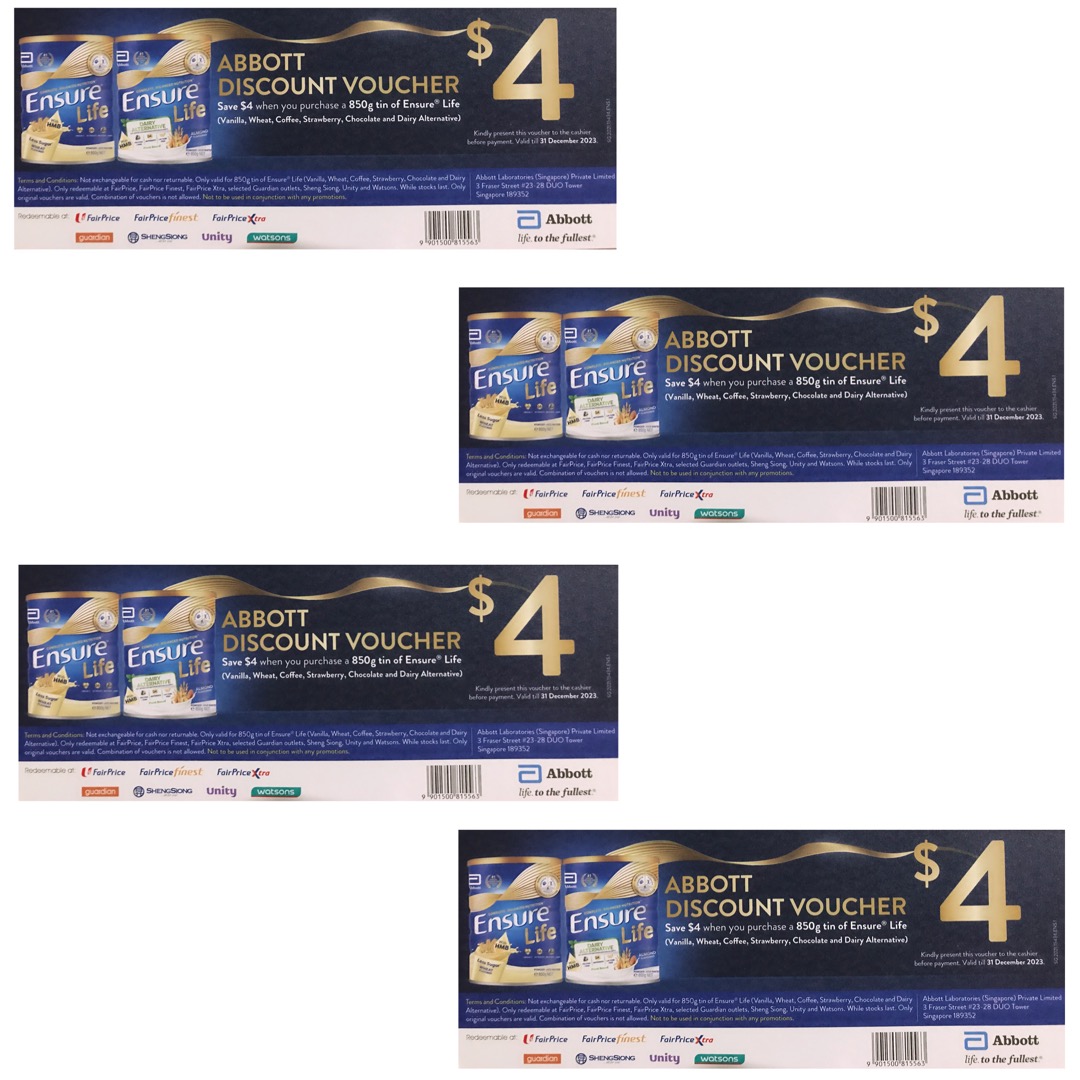 Ensure Milk Discount Vouchers!, Everything Else on Carousell