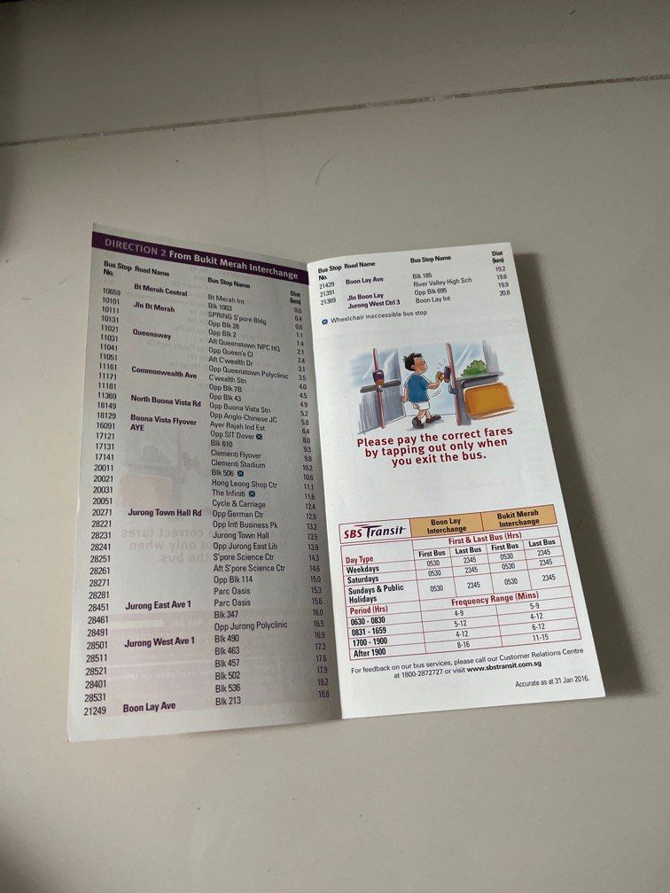 Sbs excel bus guide service 198, Hobbies & Toys, Memorabilia ...