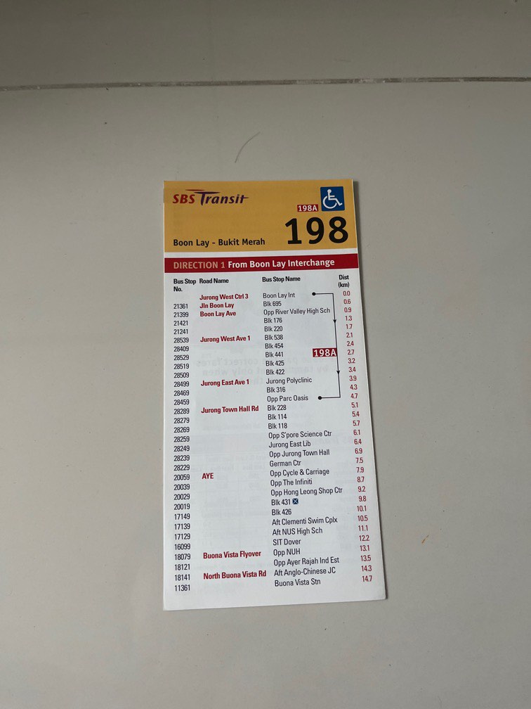 Sbs excel bus guide service 198, Hobbies & Toys, Memorabilia ...