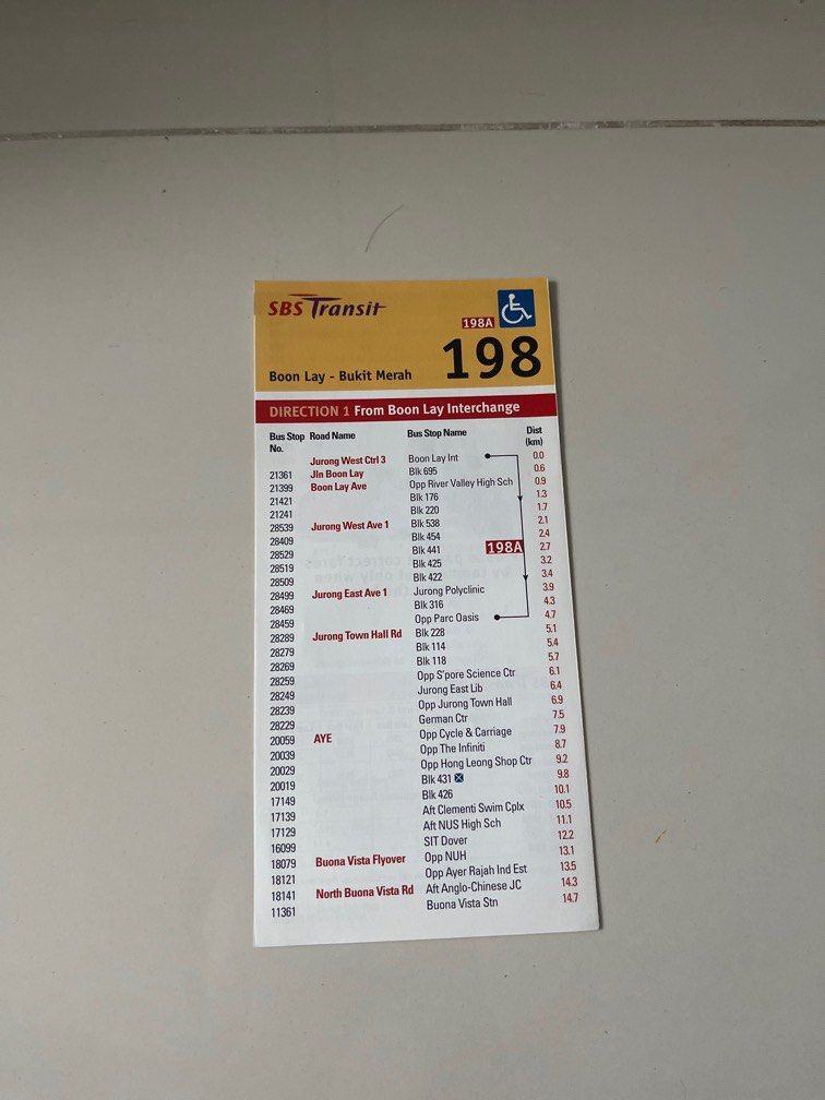 Sbs excel bus guide service 198, Hobbies & Toys, Memorabilia ...