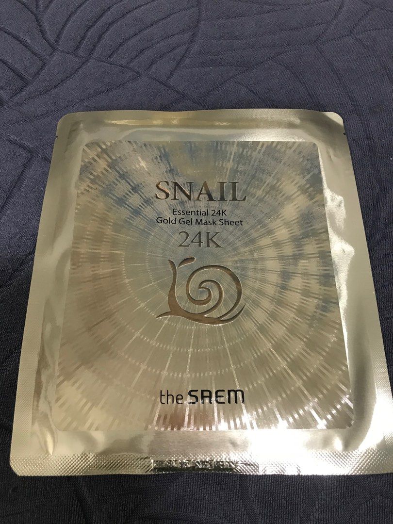 Exp 2024-11 The Saem Snail 24K gold gel mask sheet, Beauty & Personal ...