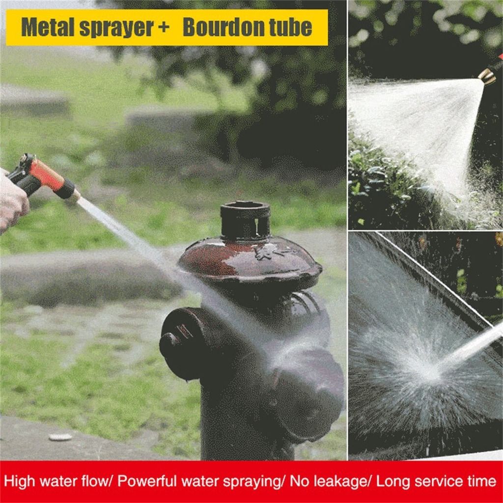 Expandable Water Hose Reel Spray Tap Connector garden telescopic spring ...