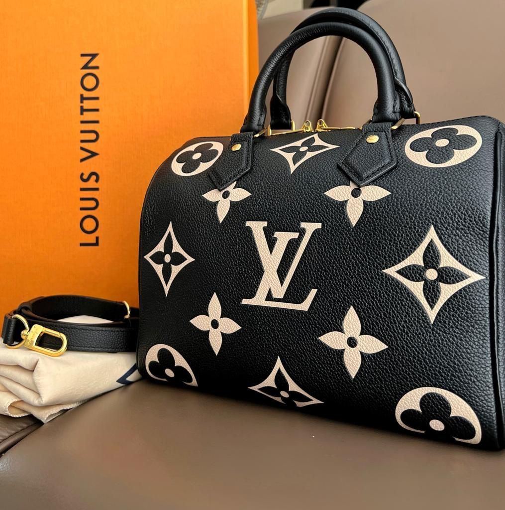 Fast Sale - Last 1pcs New LV Speedy Bandou 25 Bicolor Empreinte Monogram Giant ( chip ) Inside ...
