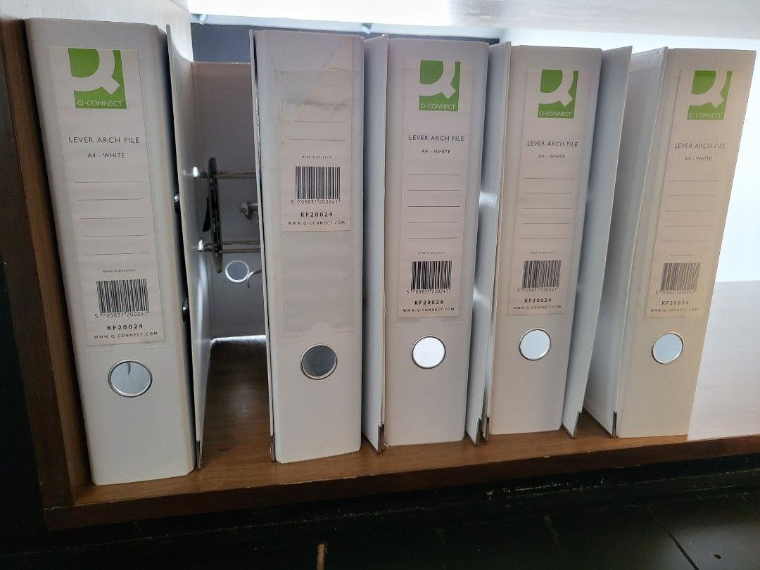 FREE! New white lever arch files x 8, Hobbies & Toys, Stationery ...